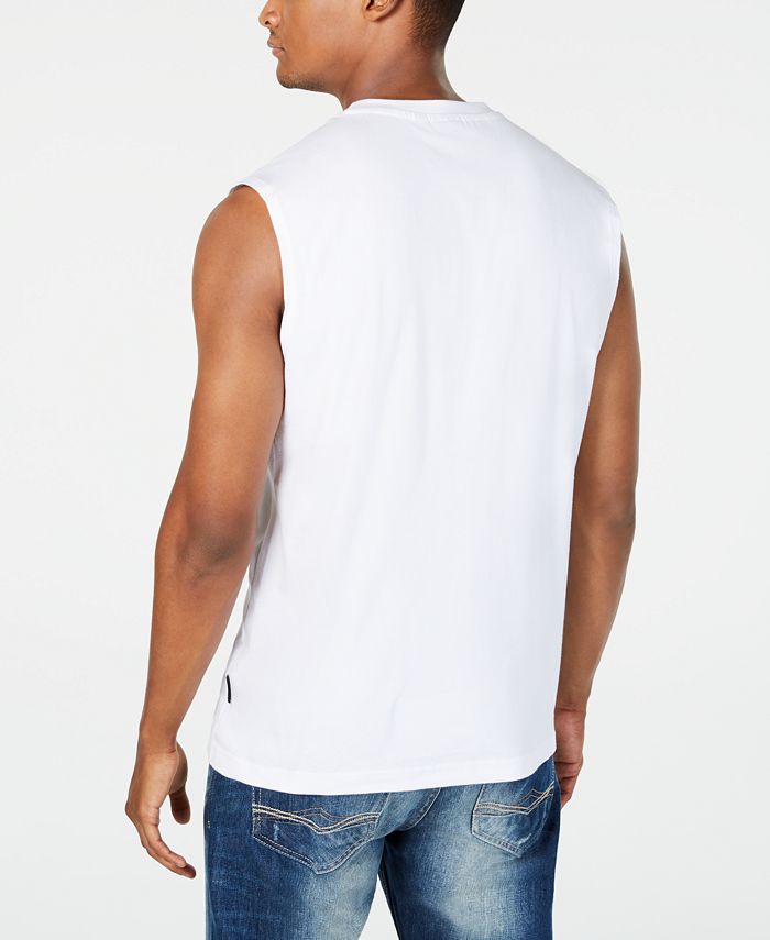 Sean John Men's White Party Metallic Logo Graphic Muscle Tank - Macy's