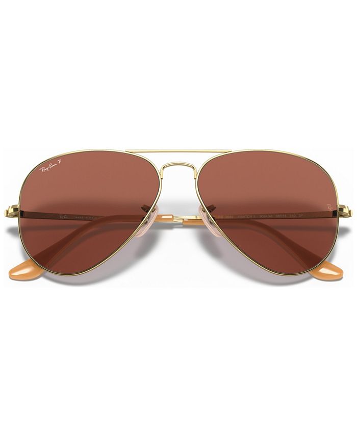 Ray-Ban Polarized Aviator Metal II Sunglasses, RB3689 - Macy's