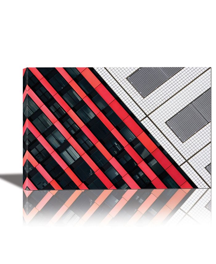 Eurographics Red Diagonals Framed Canvas Wall Art - Macy's