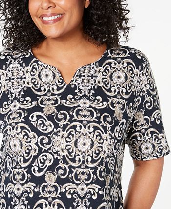 Karen Scott Plus Size Printed Dress, Created for Macy's - Macy's