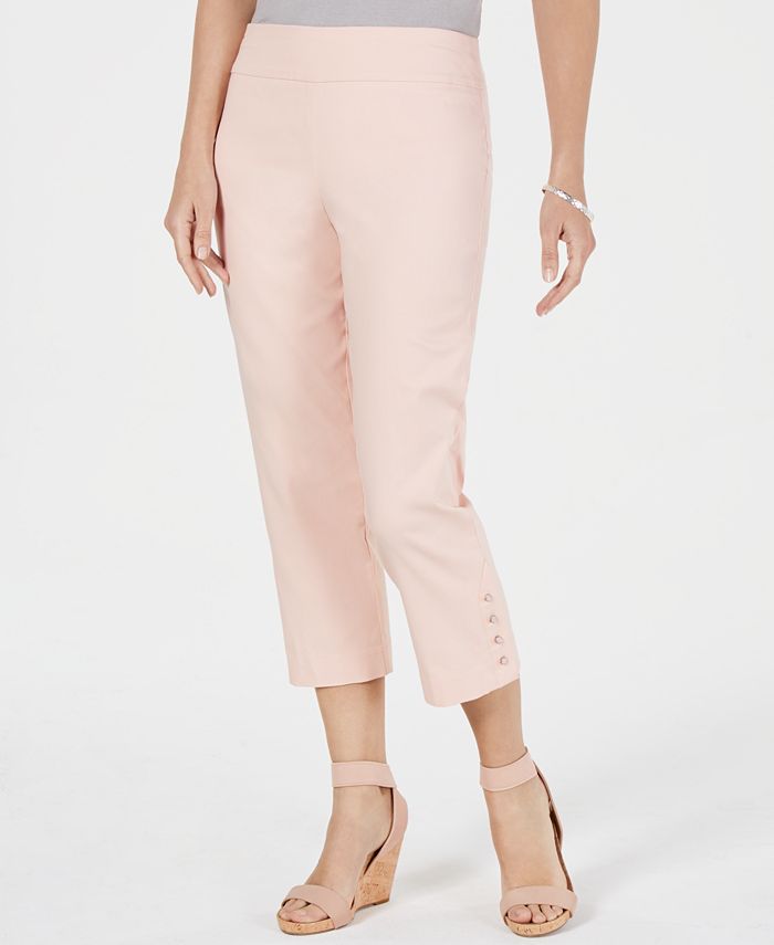 JM Collection Button-Hem Tummy-Control Capris, Created for Macy's - Macy's