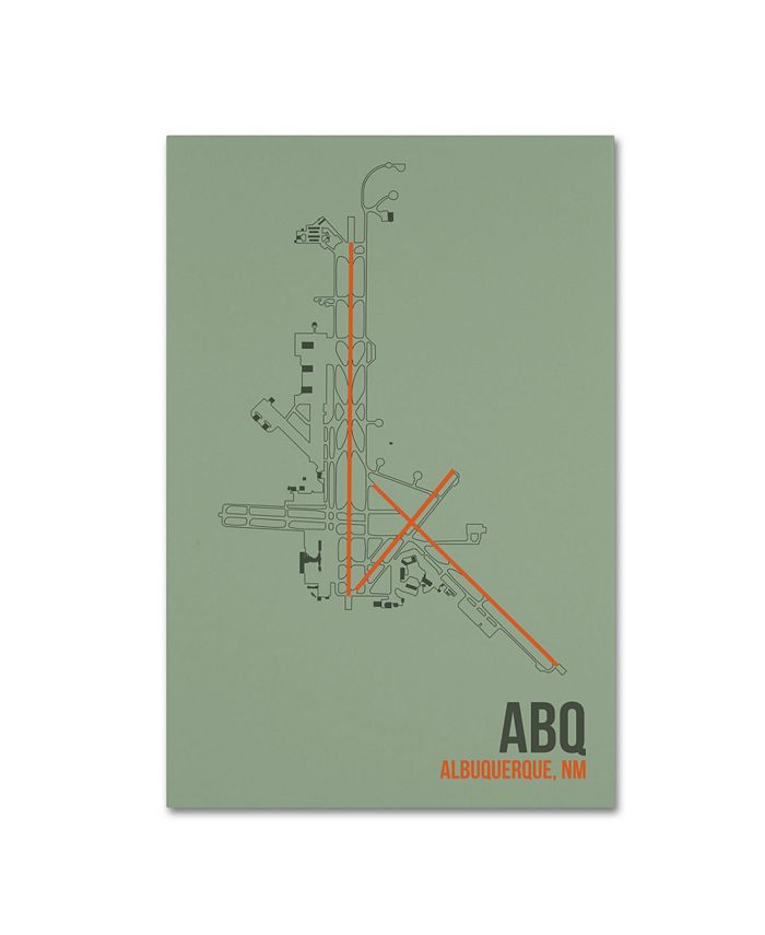 Trademark Global 08 Left 'ABQ Airport Layout' Canvas Art - 12" x 19 ...