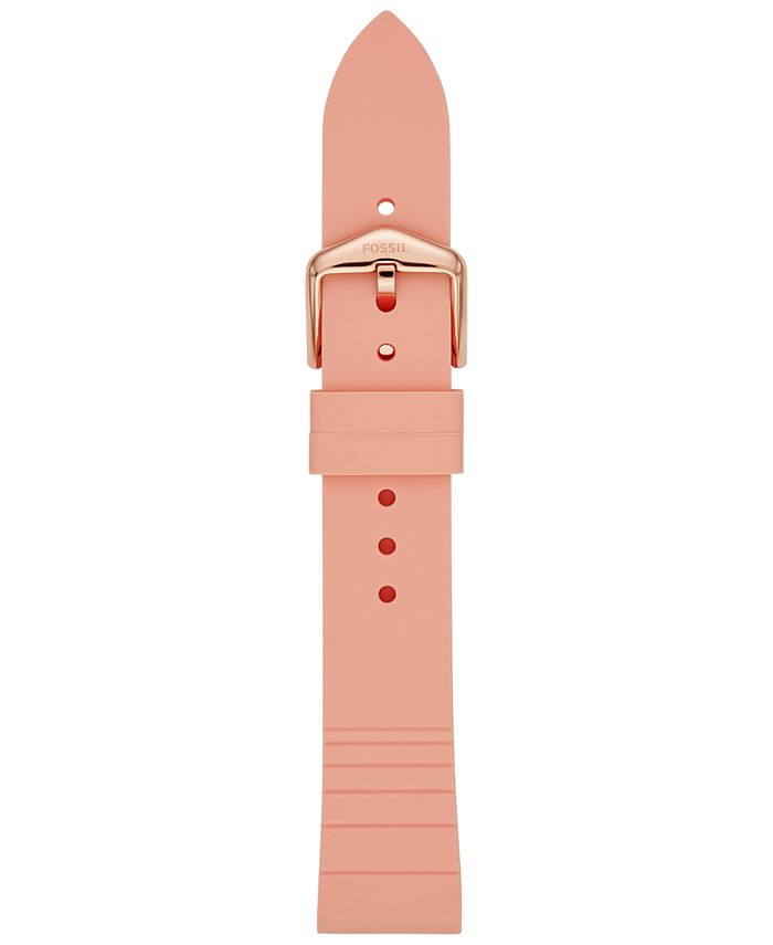Fossil Unisex Sport Pink Silicone Smart Watch Strap - Macy's