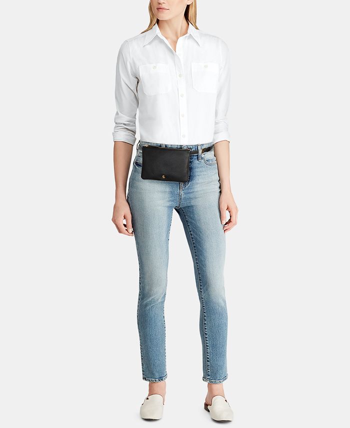 Lauren Ralph Lauren Logo Pebbled Faux Leather Belt Bag & Reviews - Belts - Handbags ...