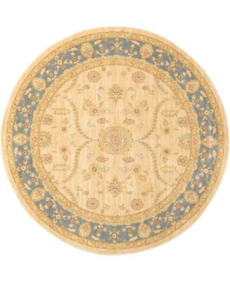 Bayshore Home Orwyn Orw6 Beige/Blue 6' x 6' Round Area Rug - Macy's