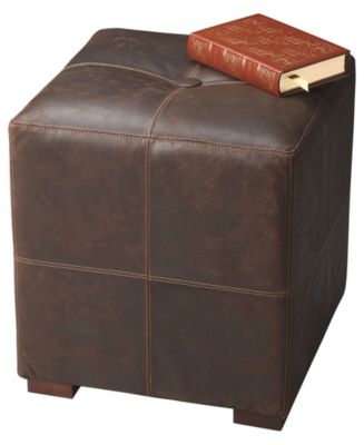 CLOSEOUT! Butler Leather Bunching Ottoman, Quick Ship - Macy's