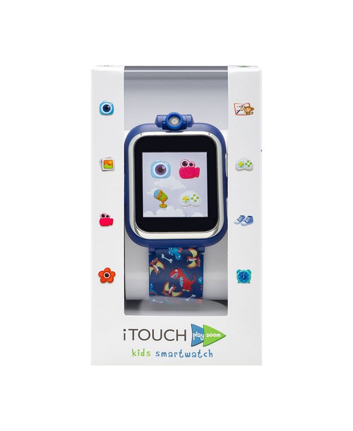 iTouch PlayZoom Kids Smartwatch with Dark Blue Dinosaur Printed Strap ...