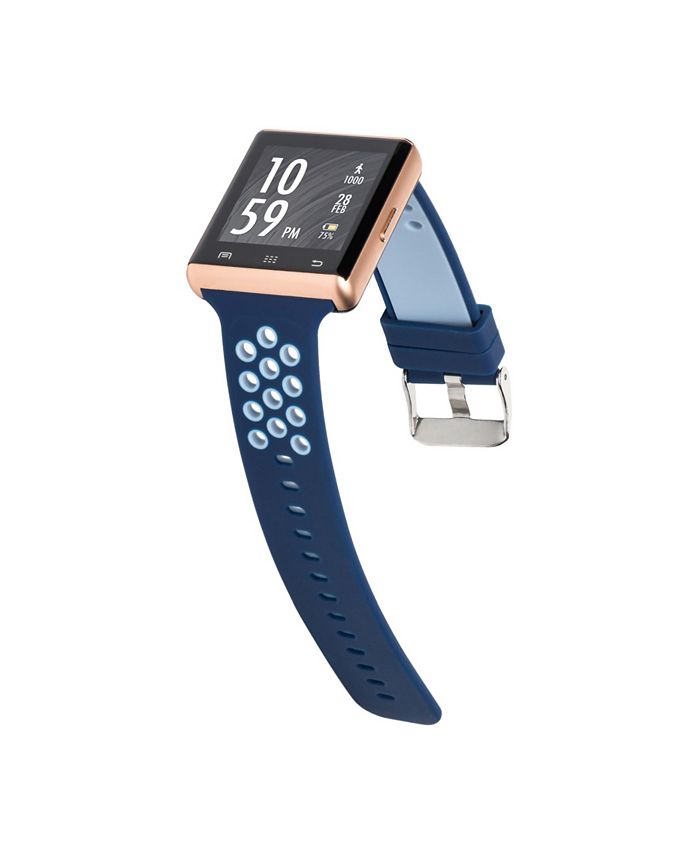 iTouch Air 2 Smartwatch 41mm Rose Gold Case with Navy and Light Blue ...