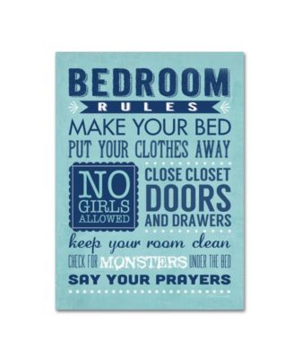 Stephanie Marrott 'Bedroom Rules' Canvas Art - 24" x 32" - Macy's