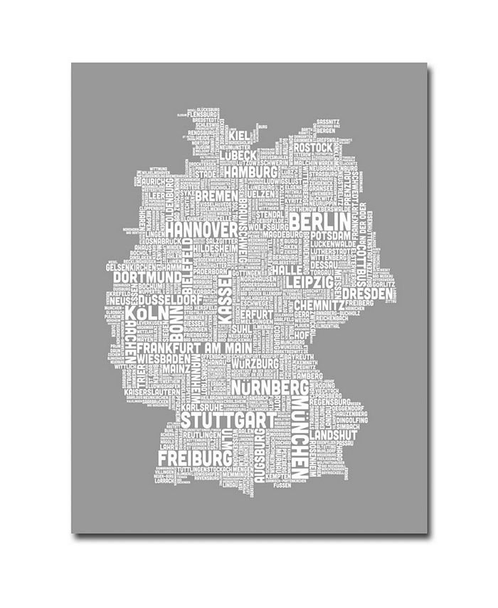 Trademark Global Michael Tompsett 'Germany Text Map III' Canvas Art ...