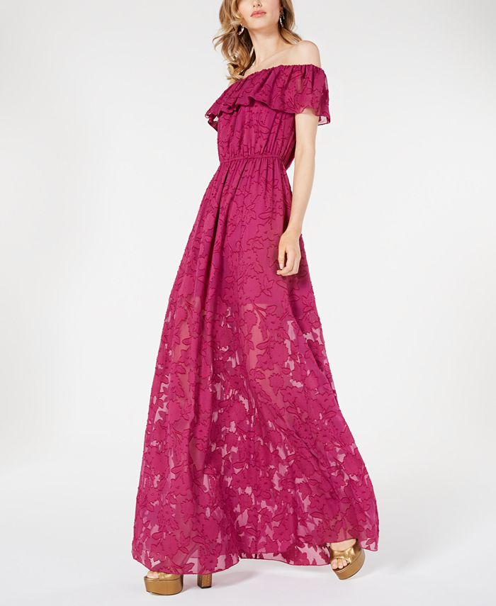 Rachel Zoe Clea Ruffled Off-The-Shoulder Gown - Macy's