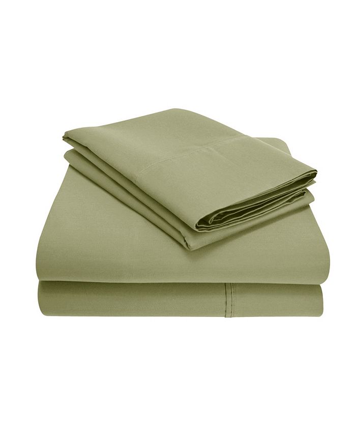 Superior 1200 Thread Count Cotton Blend Solid Sheet Set - Full - Macy's