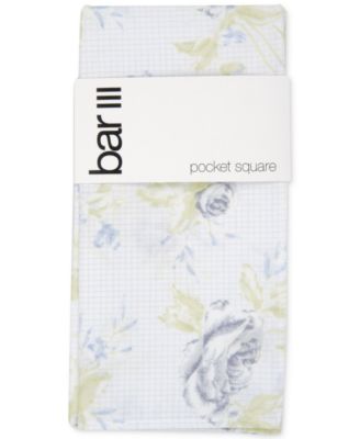 Bar III Men's Rose Grid-Print Pocket Square, Created for Macy's - Macy's