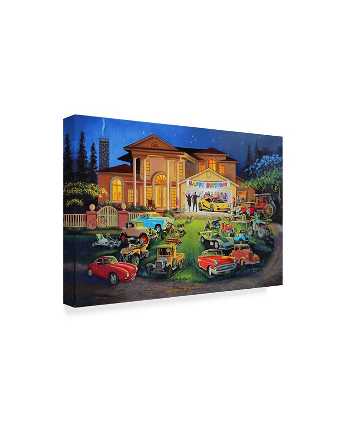 Trademark Global D Rusty Rust 'Cars At The Party' Canvas Art - 24" x 16 ...