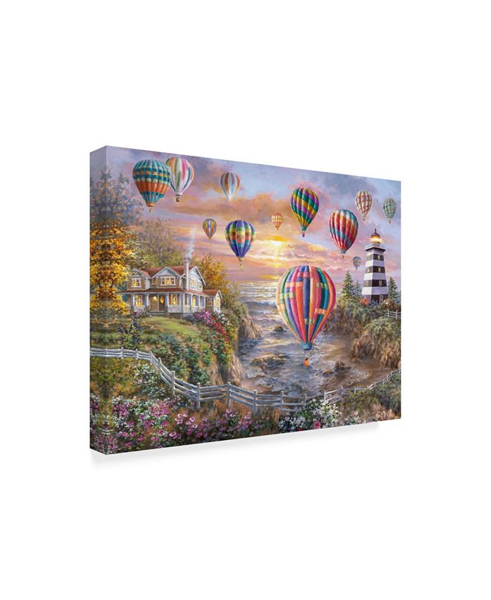 Trademark Global Nicky Boehme 'Balloons Over Cottage Cove' Canvas Art ...