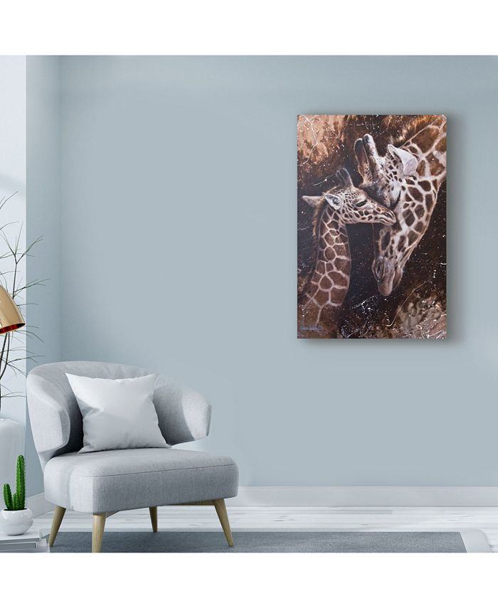 Trademark Global Michael Jackson 'Baby Giraffes' Canvas Art - 12" x 19 ...