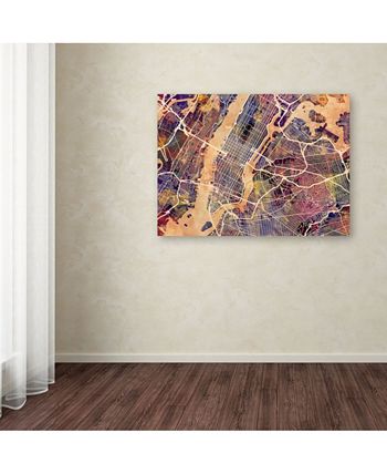 Trademark Global Michael Tompsett 'New York City Street Map' Canvas Art ...