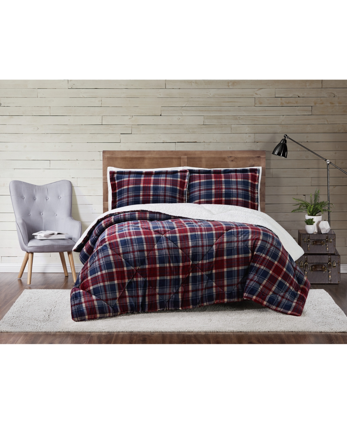 Click here for Truly Soft Cuddle Warmth Comforter Set  King - Red... prices