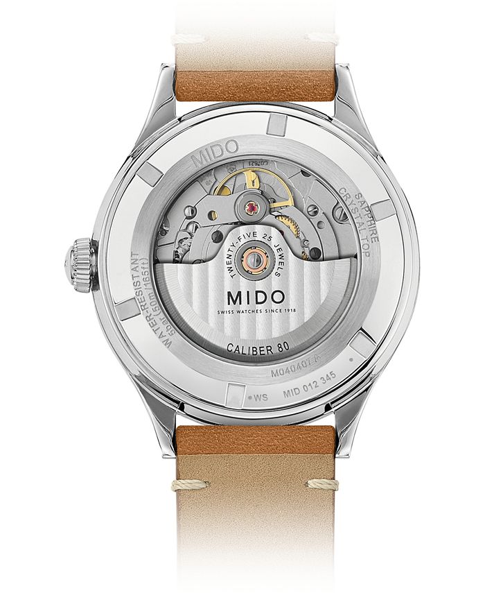 Mido Men's Swiss Automatic Multifort Patrimony Pulsometer Brown Leather ...