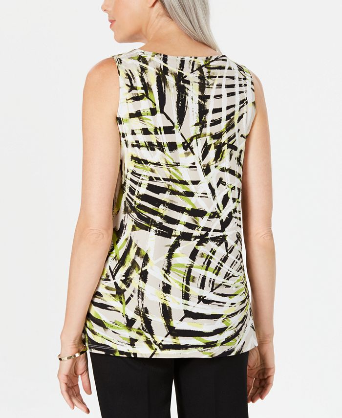 Kasper Petite Sleeveless Printed Top - Macy's