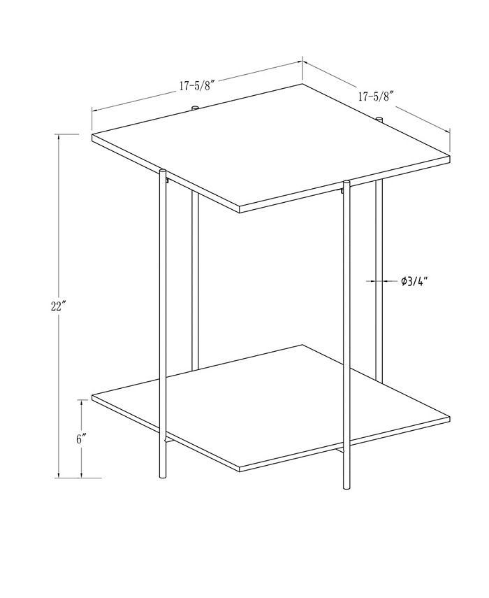 Walker Edison 20 inch Square Side Table in Faux Marble and Gold - Macy's