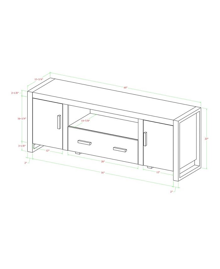 Walker Edison 60" Wood Media TV Stand Storage Console- Driftwood - Macy's