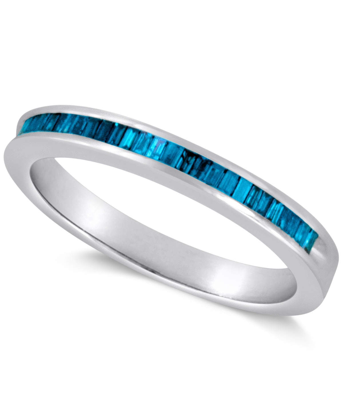 Click here for Sterling Silver Ring  Blue Diamond Baguette Ring (... prices