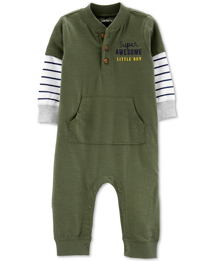Carter's Baby Boys Layered-Look Cotton Coverall - Macy's
