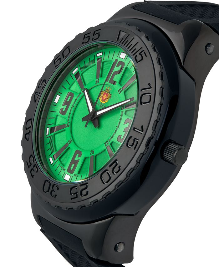 Louis Richard Pendragon Men's Watch Black Silicone Strap, Black Case ...