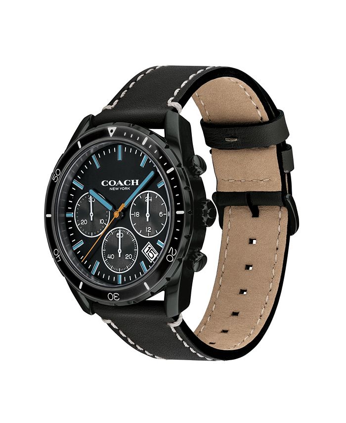 COACH Men's Thompson Leather Strap Watch, 41MM - Macy's