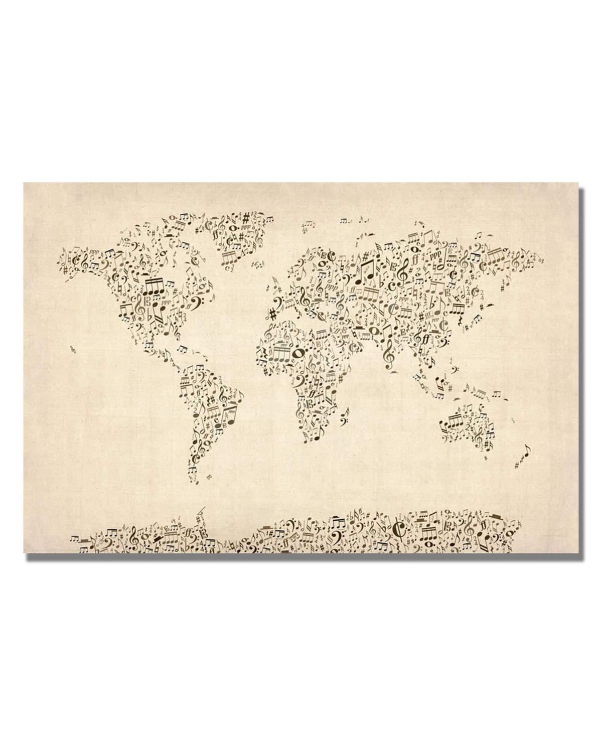 Click here for Michael Tompsett Music Note World Map Canvas Art -... prices