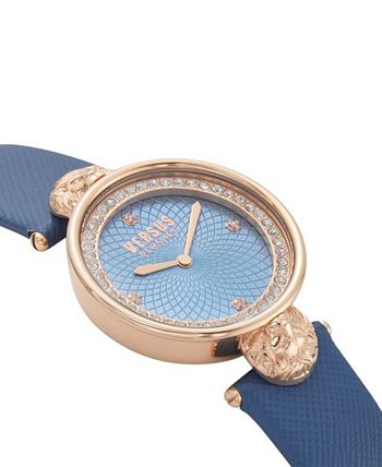Versus by Versace Versus Women's Light Blue Leather Strap Watch 18mm ...