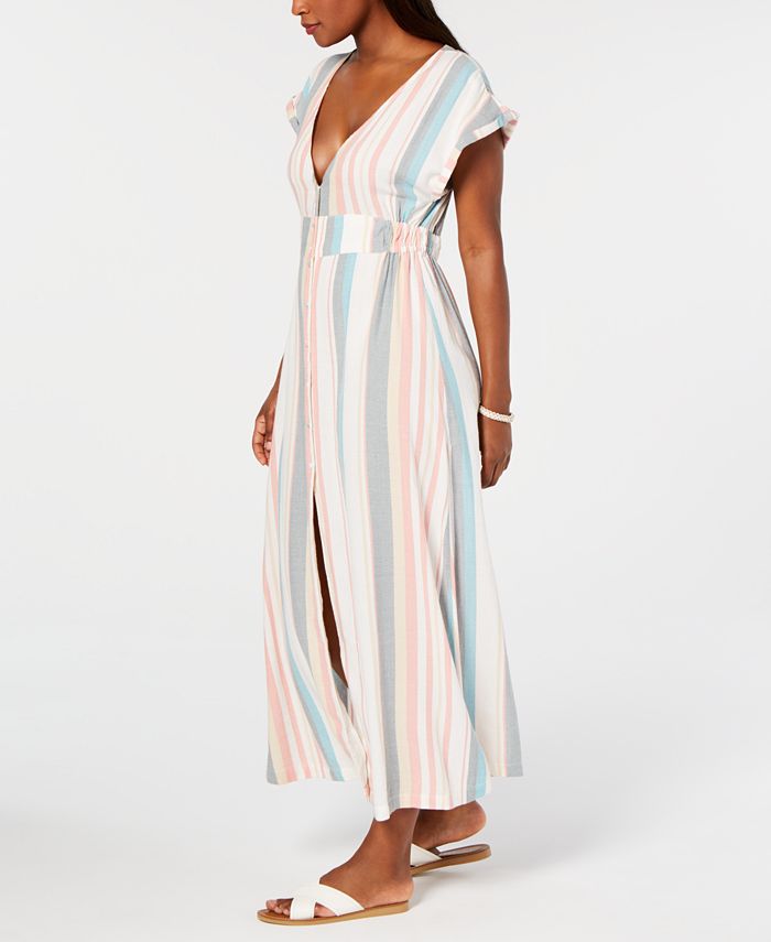 Roxy Juniors' Striped Button-Down Maxi Dress - Macy's