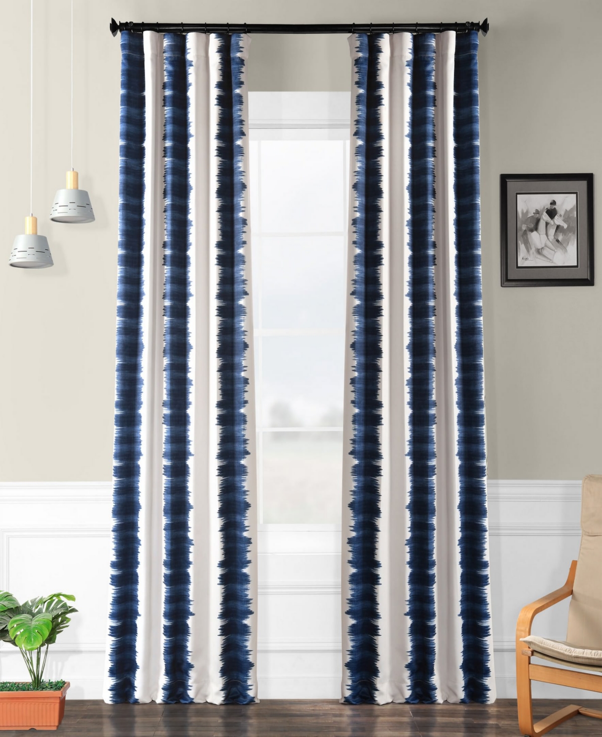 Click here for Half Price Drapes Flambe Striped Room Darkening Cu... prices