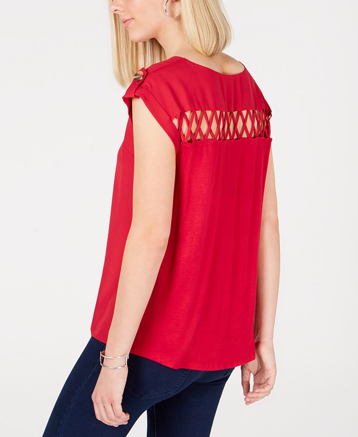BCX Juniors' Lattice-Back Top - Macy's