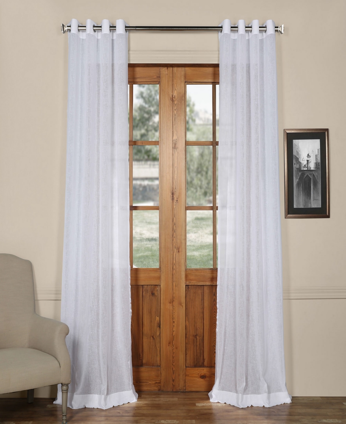Click here for Half Price Drapes Aspen White Grommet Textured Fau... prices