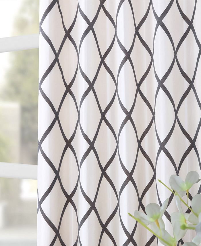 Exclusive Fabrics & Furnishings Pavilion Flocked 50" x 120" Curtain ...