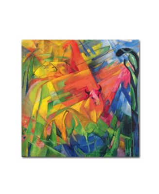 Franz Marc 'Animals In a Landscape 1914' Canvas Art - 14" x 14" - Macy's