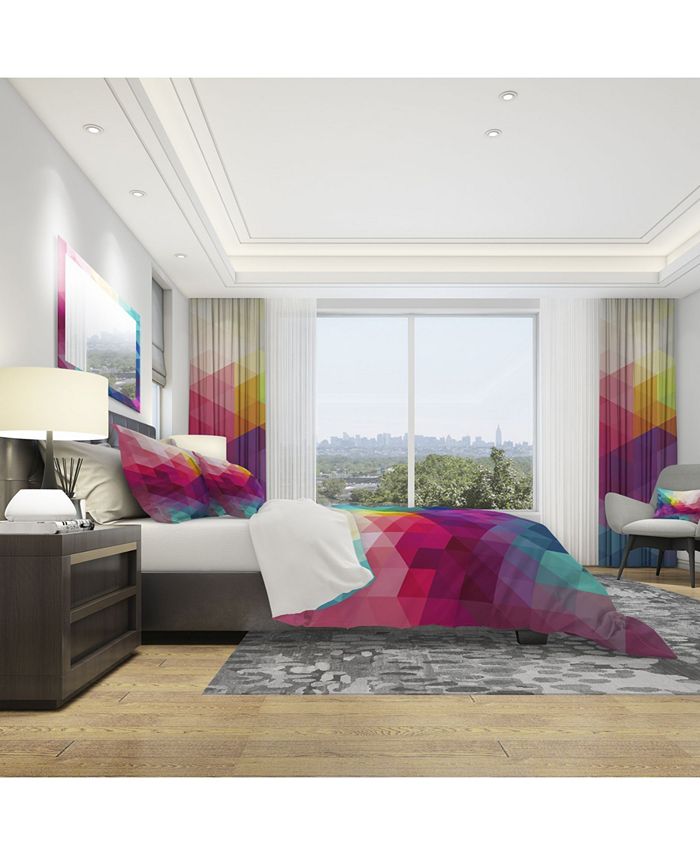 Design Art Designart 'Abstract Colorful Pattern' Modern Duvet Cover Set ...