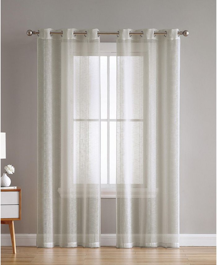 VCNY Home Hatfield Woven Semi Sheer 38X63 Panel Pair - Macy's