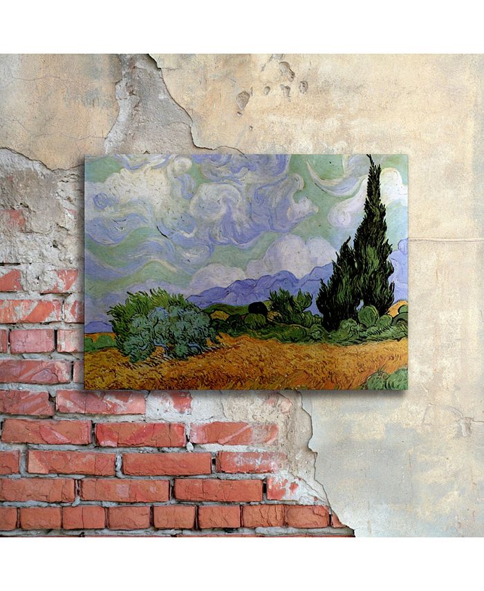 Trademark Global Vincent van Gogh 'Wheatfield' Floating Brushed ...