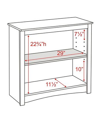Prepac 2-Shelf Bookcase - Macy's