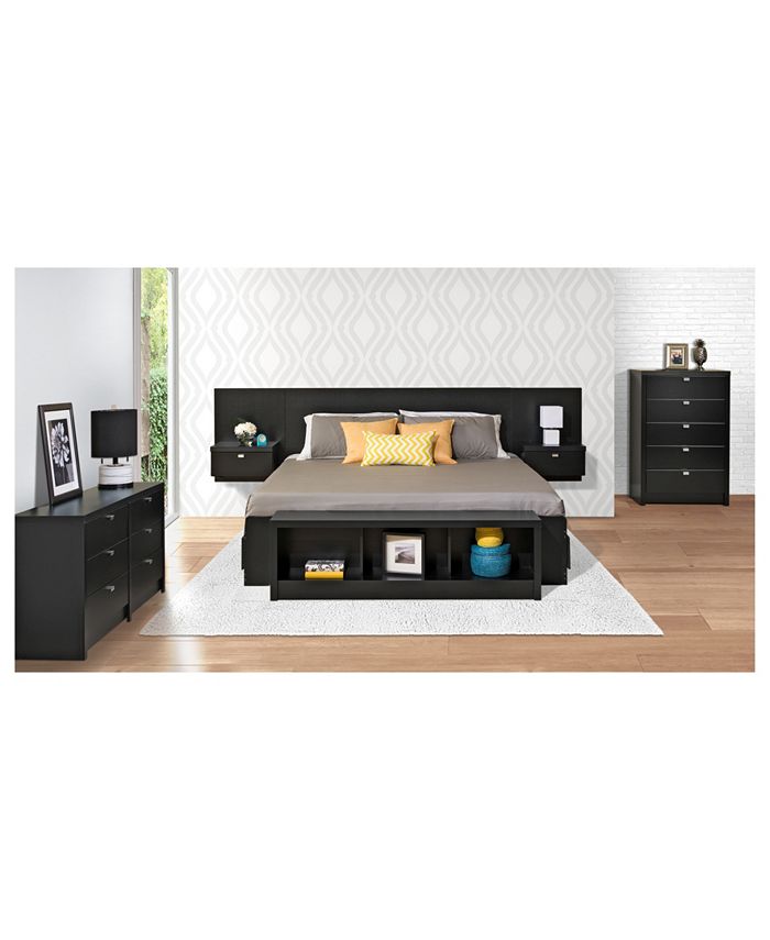 Prepac Series 9 Designer Floating King Headboard with Nightstands - Macy's