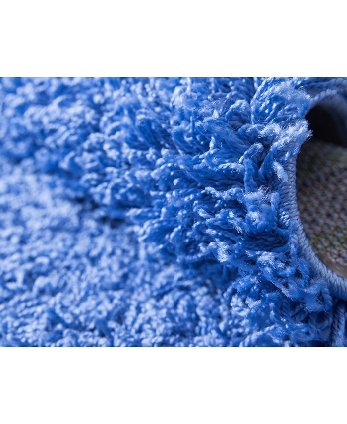 Bridgeport Home Exact Shag Exs1 Periwinkle Blue 2' 6" x 16' 5" Runner ...