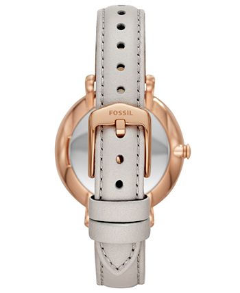 Fossil Women's Jacqueline Playful Floral Gray Leather Strap Watch 36mm ...