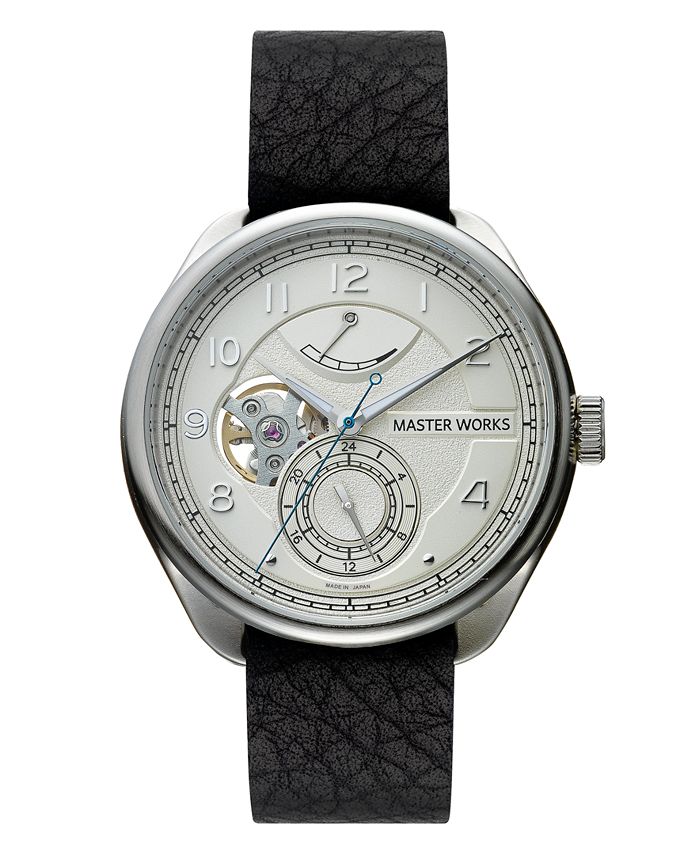 Masterworks Decor Master Works Men's Automatic Black Genuine Leather ...