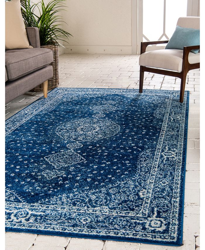 Bayshore Home Mobley Mob1 Navy Blue 10' x 14' Area Rug - Macy's