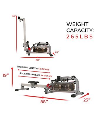 Sunny Health & Fitness Sunny Health and Fitness Water Rowing Machine ...