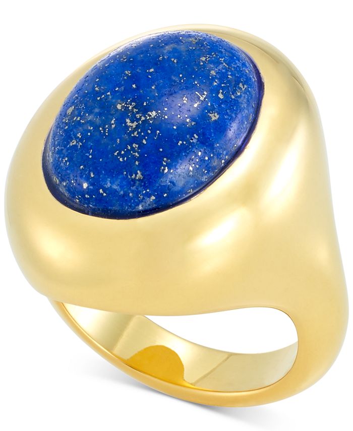 Signature Gold Lapis Lazuli Statement Ring in 14k Gold Over Resin ...