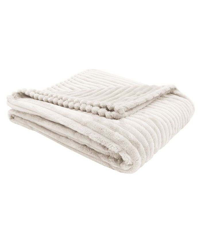 Monarch Specialties Ultra Soft Ribbed Style Throw - Macy's